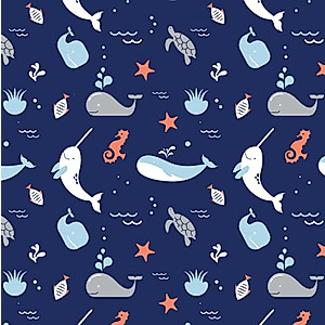 GROW WILD Changing Pad Cover 3 Pack | Soft & Stretchy Jersey Cotton | Baby Changing Table Pad Cover | Diaper Changing Pad Covers for Girls or Boys | Wipeable Sheets | White Blue Turtle Whale Ocean