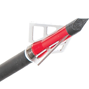 Allen Company Photon Hunting Broadhead, 100 Grain, 1.125 inches Cutting Diameter - Aluminum Ferrule, Stout .032 inch Thick Stainless Steel Blades, Carbon Steel Chisle Tip (3-Pack)