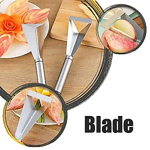 Mingkai Stainless Steel Fruit Carving Cutter, V-Shape Knife Slicer,DIY Platter Decoration Triangular Shape Carving Tools with Durable Engraving Blades for Vegetable Fruit