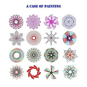 MIMIDOU Spiral Designer Freestyle Design Deluxe Kit, kids drawing aid art design stencil set include multicolored gel pen, spiral shapes and geometric templates 17 pcs.