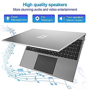 jumper Laptop, 16 Inch FHD IPS Display (16:10), Intel Celeron Quad Core CPU, 4GB DDR4 128GB Storage, Windows 11 Laptops Computer with Office 365 1-Year Subscription, Numeric Keypad, 4 Stereo Speakers.