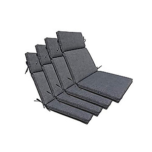 BOSSIMA Indoor Outdoor High Back Chair Cushions Replacement Patio Chair Seat Cushions Set of 4 Slate Grey