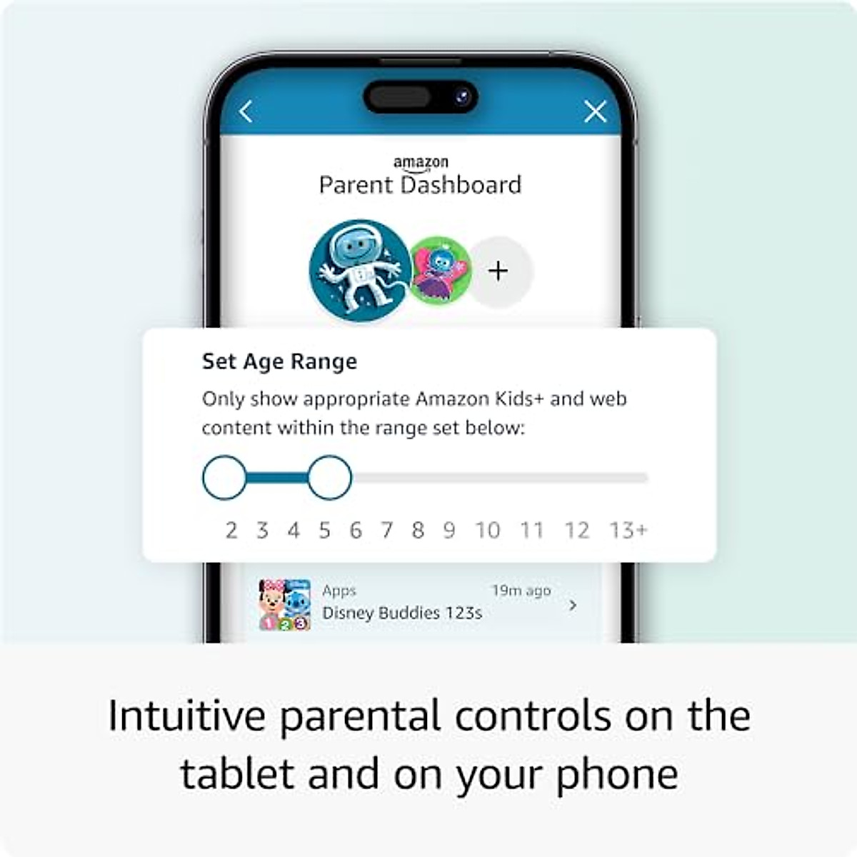 Amazon Fire 10 Kids tablet- 2023, ages 3-7 | Bright 10.1" HD screen with ad-free content and parental controls included, 13-hr battery, 32 GB, Blue