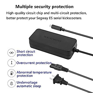 Segway-Ninebot Segway Ninebot Battery Charger for ES2/ES4/E22/ES1L Electric Kick Scooter, 42V 1.7A Power Supply Cord, Multiple Security Protection, UL& CE Certified, Black