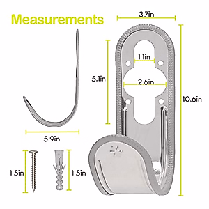 Expandable Hose Hanger - Spigot or Wall Mount, Holder for Up to 100 Feet Expandable Garden Hose, Max Load Capacity 6.5 Pounds, Size 10.6 x 5.9 x 3.7 Inches, Weight 0.6 Pounds, Premium Stainless Steel