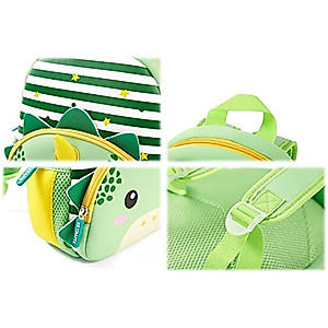 KK CRAFTS Toddler Backpack, Waterproof Preschool Backpack, 3D Cute Cartoon Neoprene Animal Schoolbag for Kids, Lunch Box Carry Bag for Boys Girls,Dinosaur