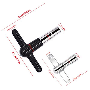 EASTROCK High Torque Drum Keys 4-pack with More Advanced Material Rubber And Plastic Handles Drum Key,Universal Drum Tuning Key Percussion Hardware Tool With Hole(Black)