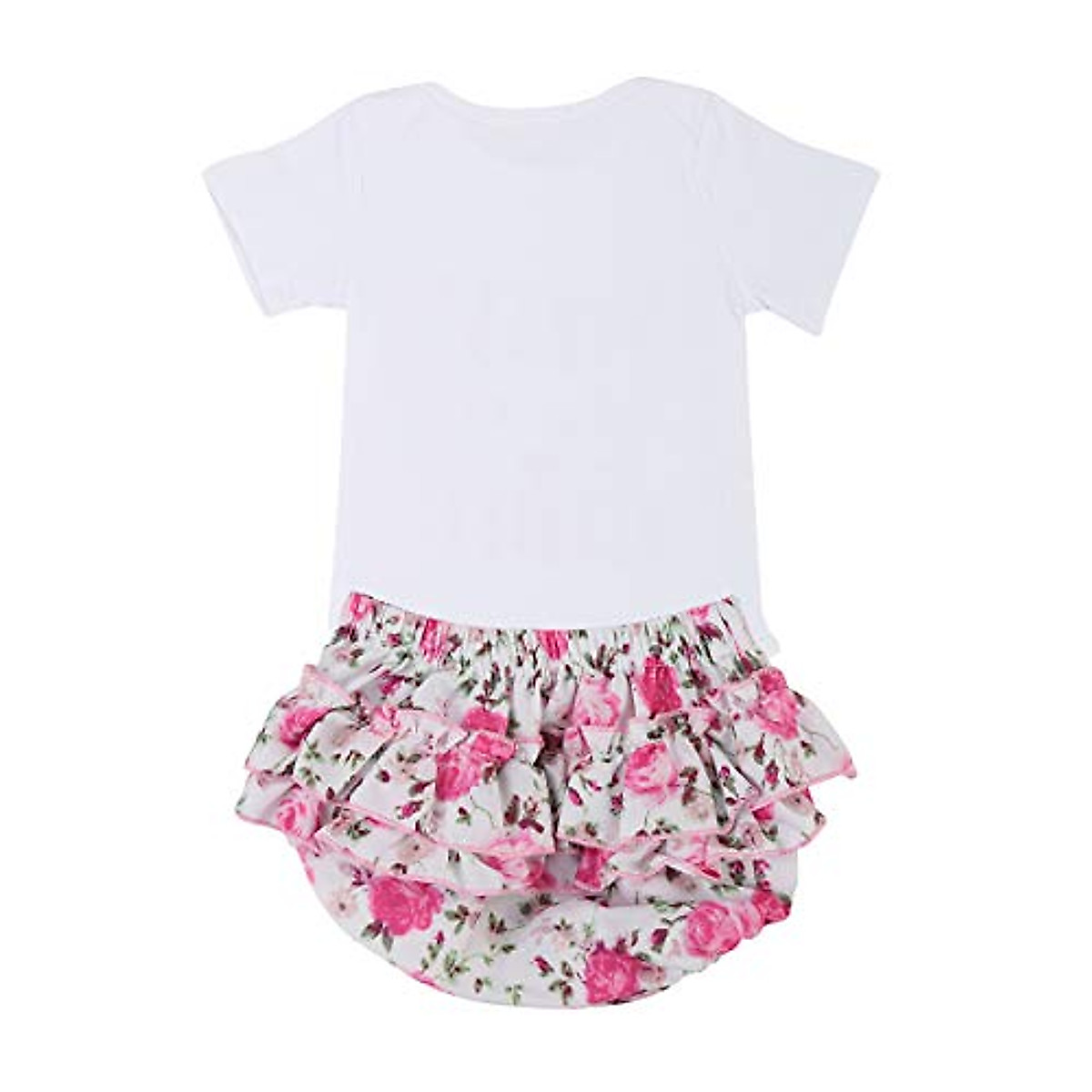 puseky Newborn Baby Girl Auntie Clothes Romper Floral Shorts with Headband Summer Outfits Cute Baby Girl Auntie Outfits 6-12 Months