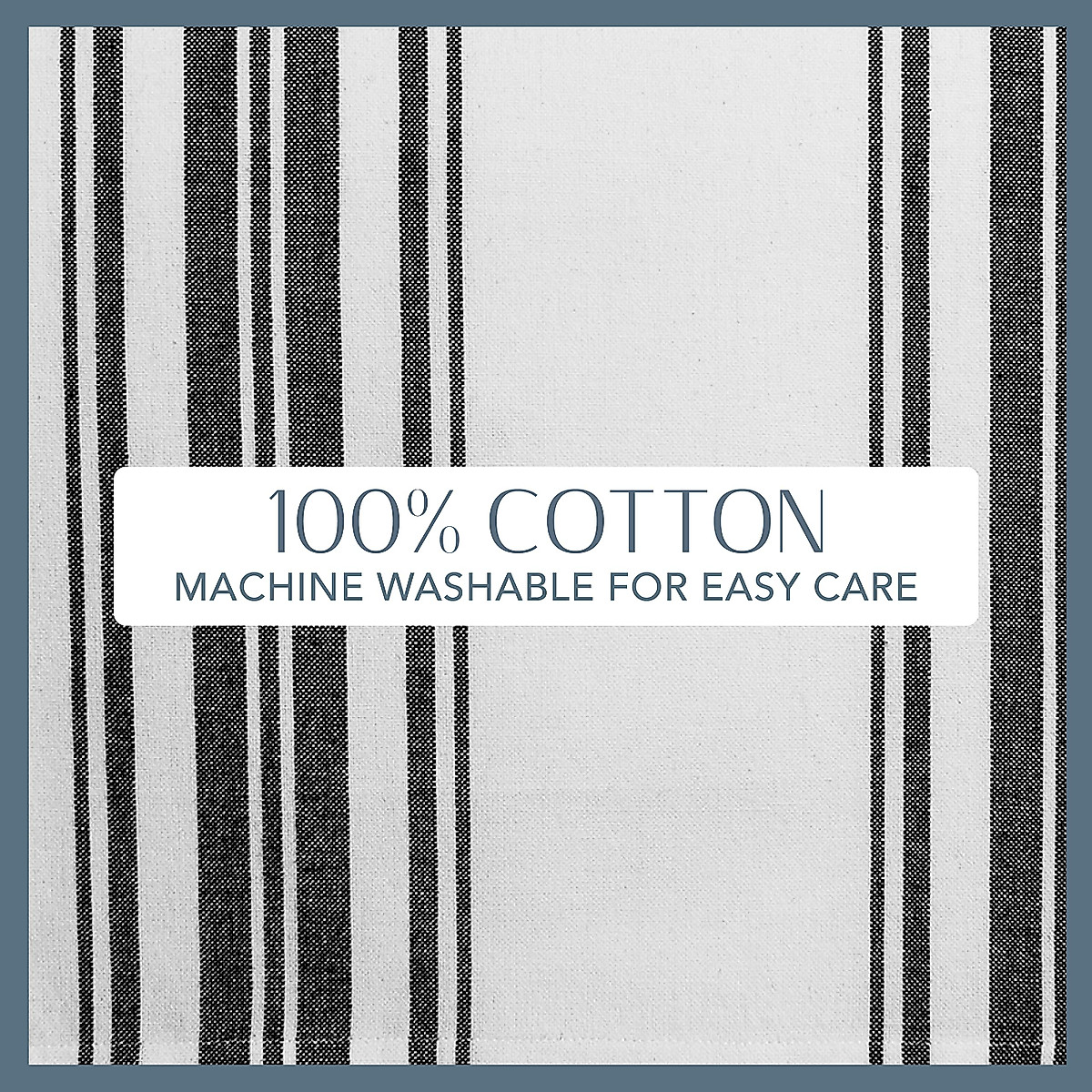 Elrene Home Fashions Farmhouse Living Stripe and Check Kitchen Towels, 17" x 28" (Set of 3), Black/White 3