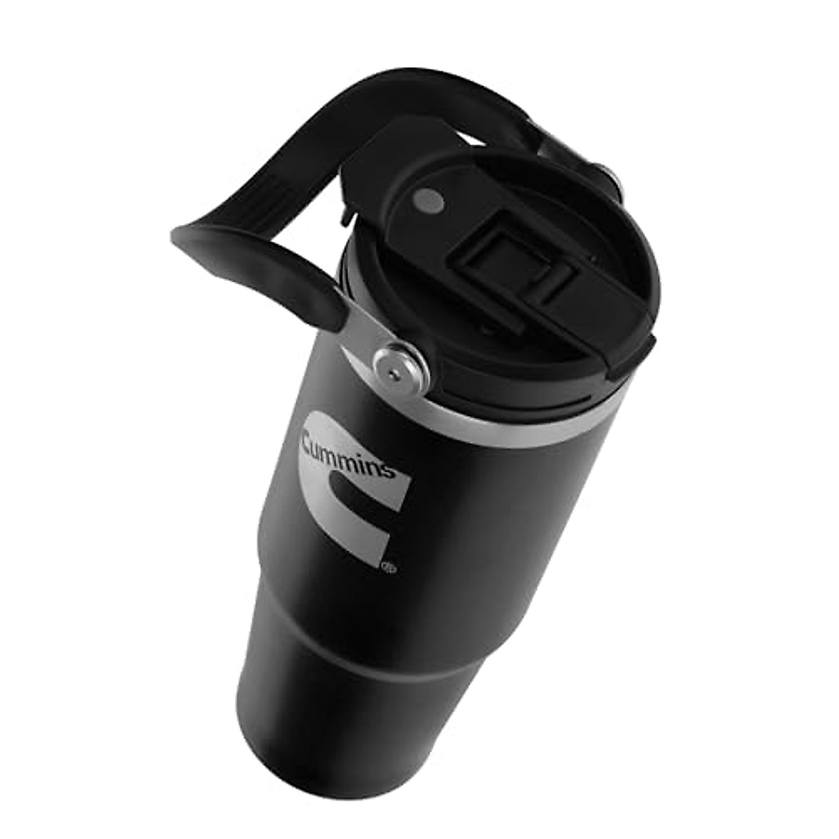 Cummins CMN35401 2 in 1 Tumbler with Flip Lid and Straw 30-Ounce Tumbler with Handle Stainless Steel Travel Mug-Black