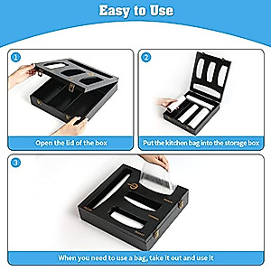 ANAS Bamboo Ziplock Bag Storage Organizer -Food Baggie Holder for Gallon, Quart, Sandwich & Snack Variety Size Bags-Zip Lock Bag Organizer for Kitchen Drawer with Extra 20 Ziplock Bags