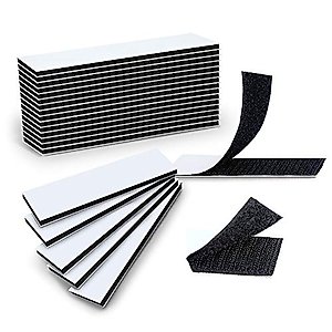 15Pcs Professional Self Adhesive Hook and Loop Sticky Back Fastener, Double-Sided Fasten Interlocking Tape for Home and Office Use, 1.2 x 4.7 Inch