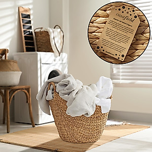 Casafield Large Laundry Boat Basket with Handles - Natural, Woven Water Hyacinth Multipurpose Storage Organizer for Throw Blankets, Bathroom, Bedroom, Living Room