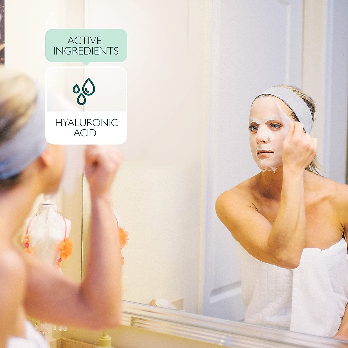 Patchology Hyaluronic Acid Facial Sheet Mask w/Vitamin B5 - Men & Women Face Masks Skincare Sheet for Moisturizing and Hydrating Skin in 5 Minutes - Best Face Sheets Moisturizer (4 Count)