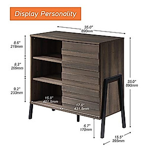 WAMPAT Buffet Cabinet with 6 Storages, Modern Kitchen Storage Cabinet Industrial Farmhouse Coffee Bar Table, Multipurpose Side Console Table for Living Room, Bathroom (Brown)
