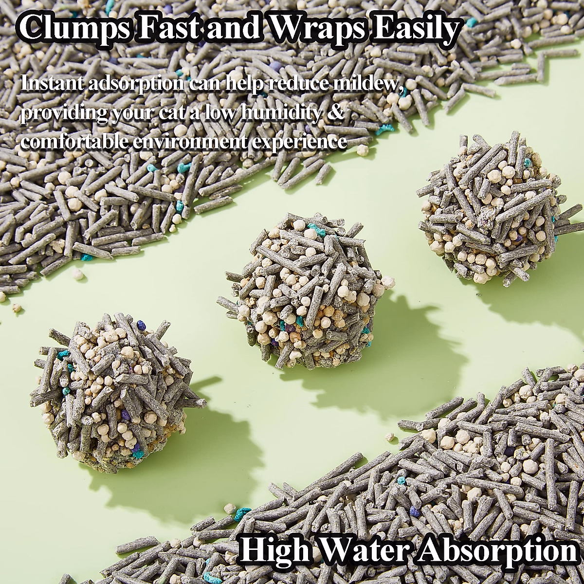 Vealind Clumping Cat Litter, Mixed Cat Litter 5 in 1 Dust-Free Flushable Odor Free Activiated Carbon Tofu Cat Litter (4 PACK-32 Pounds)