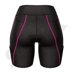 Sparx Energy Women Triathlon Shorts| Womens Triathlon Bike Short 7” Tri Shorts Women (Pink Seams)