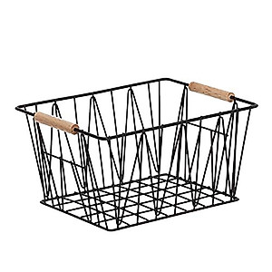 Amazon Basics Wire Storage Baskets - Set of 3, Black