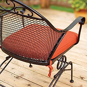 Better Homes and Gardens Clayton Court 5-piece Patio Dining Set, Wrought Iron Table and 4 Chairs, Red Cushions, Seats 4