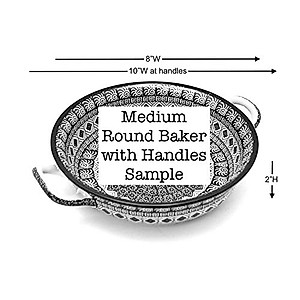 Polish Pottery Baker - Round with Handles - 8" - Maraschino