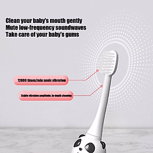 Garosa Cute Electric Toothbrush Panda Pattern Tooth Brush Waterproof Ultrasonic Brushing Vibrating Soft Rechargeable Toothbrush