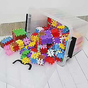 Cand 12 Quart Plastic Lidded Storage Bin with Black Handle, Latching Boxes Set of 1