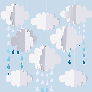 20 Pcs 3D Cloud Decorations Hanging Clouds and Raindrop for Ceiling Paper Artificial Cloud Props Ceiling Decor Fake Cloud Decorative Ornaments for Ceiling DIY Wedding Party Room Decoration
