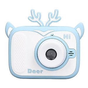 Toddler Camera, Auto Dimming Birthday Gift AI Intelligent 20MP Kids Camera with Frames for Party (Blue White)
