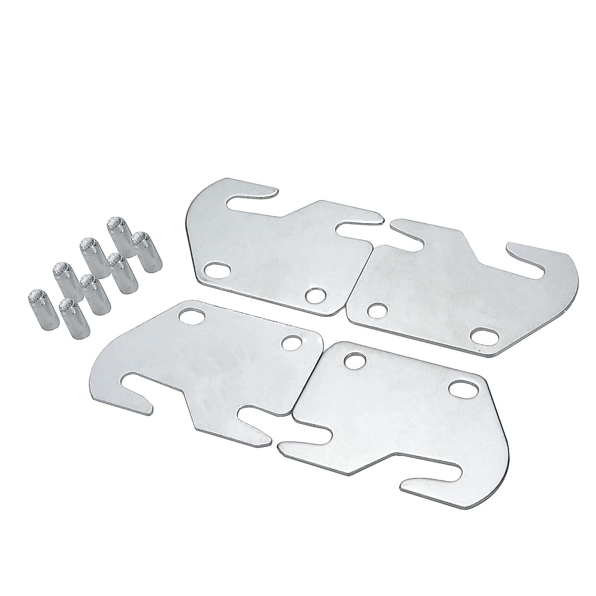 KUMGROT 4 PCS Wooden Bed Hook Plates Bed Rail Hook Plates Bed Hooks Bed Rail Brackets Plates with Pin Bed Parts Replacement Beds Frame Headboard Hooks Plates for New Bed Constructions