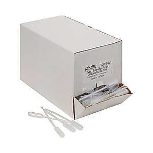 Globe Scientific Transfer Pipettes w/Large Bulb 5 mL, Non-Sterile, Graduated to the 1 mL Mark, LD Polyethylene, 145mm, 137030, 5000 count (10 Packs of 500)