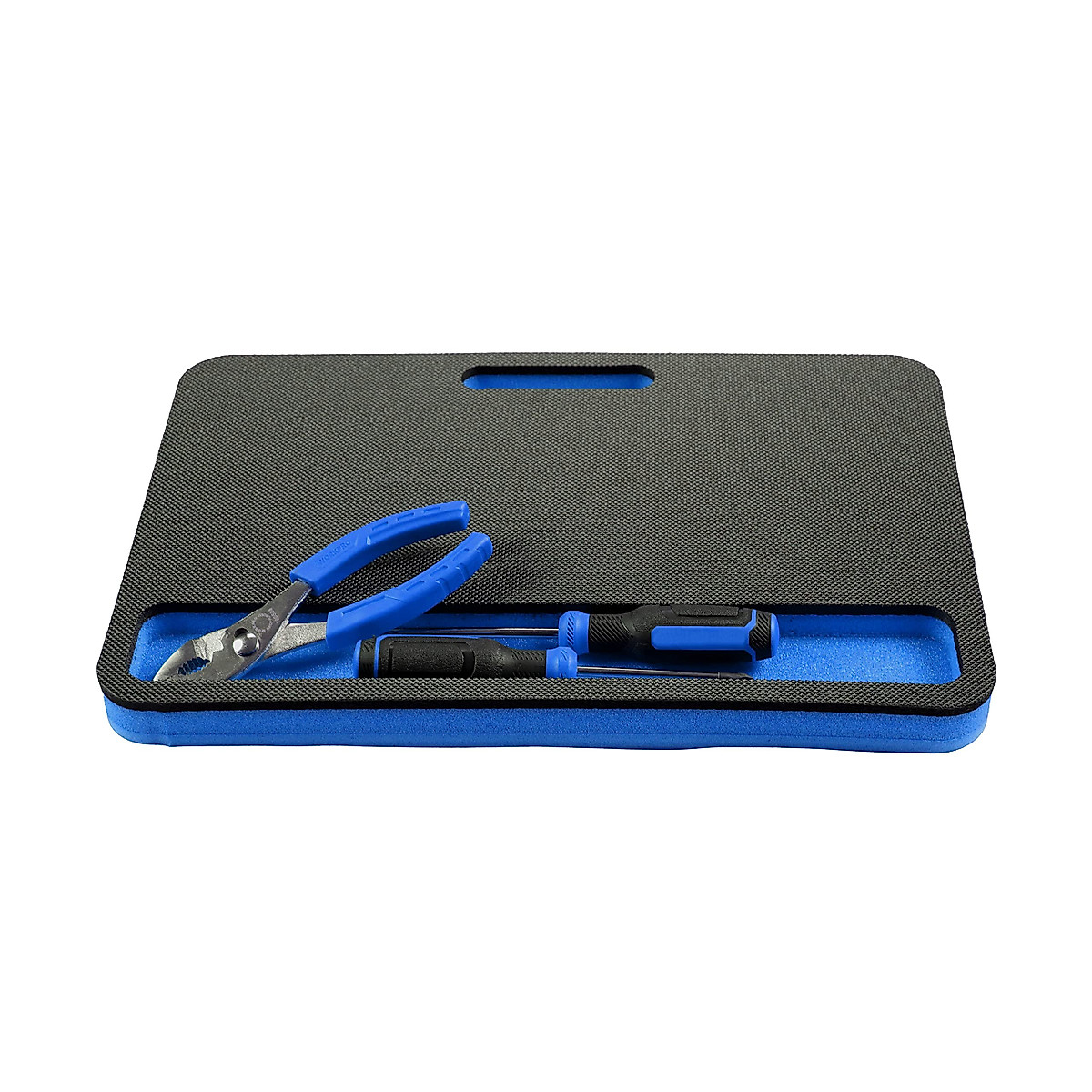 Polar Whale Portable Knee Cushion Blue and Black with Tool Pocket for Home Garden Work Automotive Workshop and More Durable Thick Comfortable High Density Waterproof Foam 15 x 10 Inches Kneeling Pad