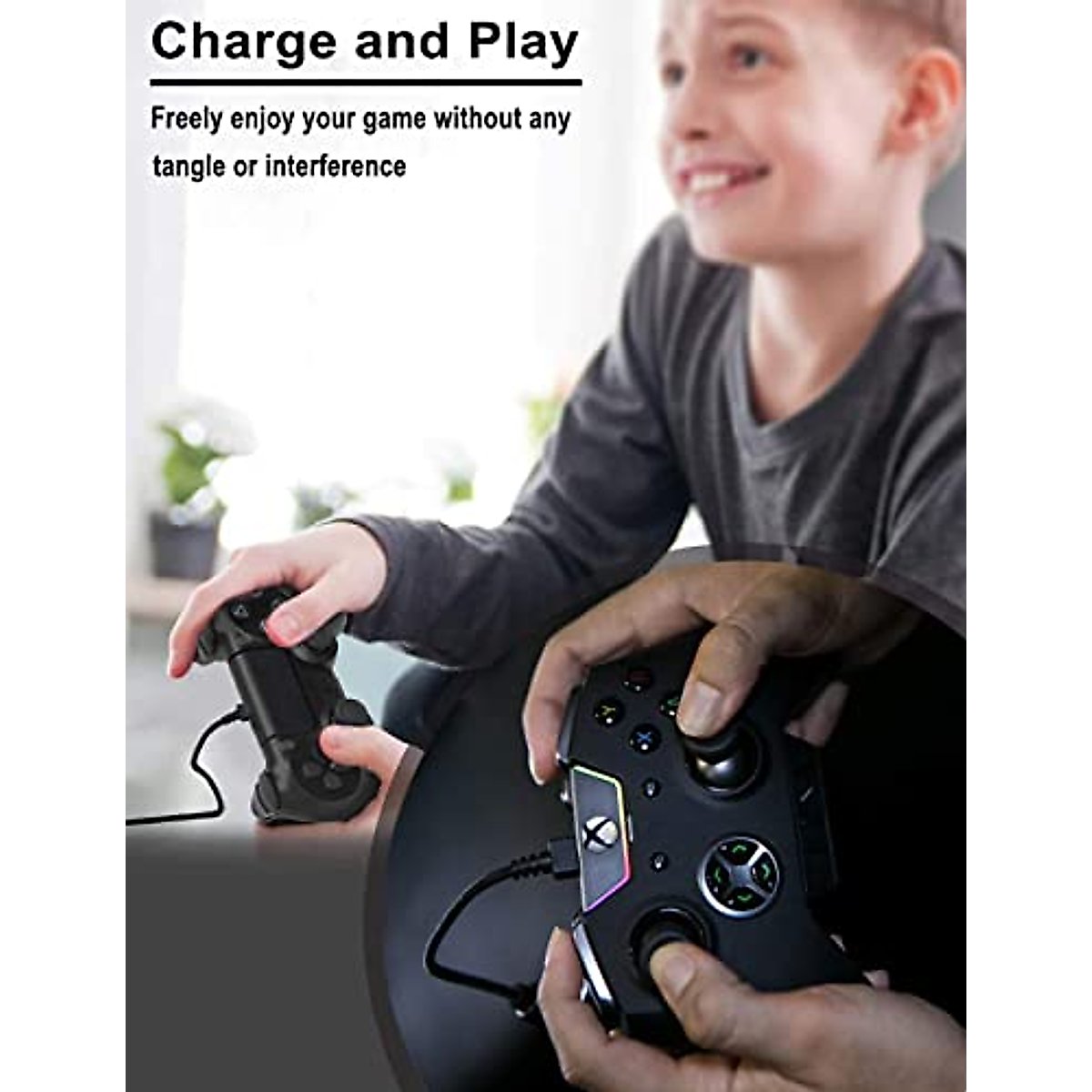 CONNYAM 2Pack 10ft PS4 Controller Charging Cable, High Speed Data Sync Cord for PS4/ Slim/Pro/Xbox One/Xbox One S/Xbox One Elite/Xbox One X Controllers