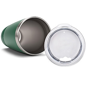 100 North, Polar Camel, United States National Parks, Green 20 Ounce, Stainless Steel, Vacuum Insulated Travel Tumbler Mug With Clear Lid, Glacier Montana