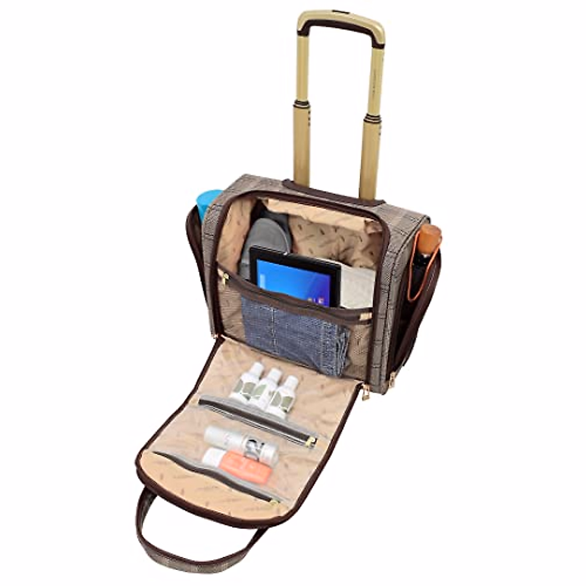 London Fog Brentwood II 4 Piece Set (with Under The Seat Bag), Cappuccino