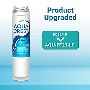 AQUA CREST FQSLF, FQSVF Under Sink Water Filter, Replacement for GE FQSLF, FQSVF, FQSVN, FQROPF, GXSV65R Undersink Water Filter, NSF 42 Certified (2 Pack), Model no.AQU-FF23-LF