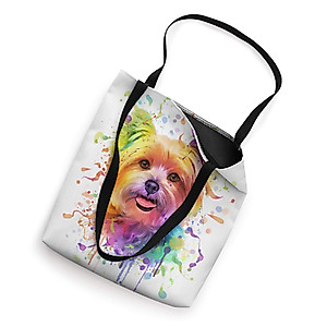 Colorful Splash Art Yorkshire Terrier Portrait Yorkie Lover Tote Bag