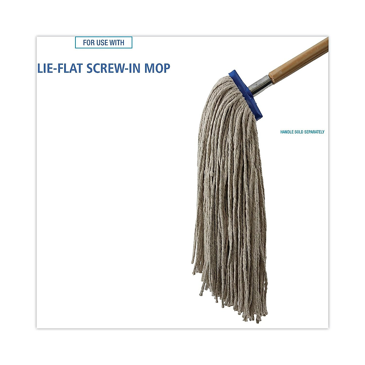 Boardwalk CM22024 Mop Head, Lie-Flat Head, Cotton Fiber, 24oz., White, 12/CT