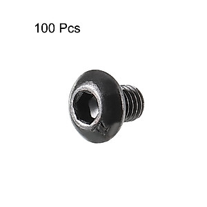 uxcell M3x4mm Thread Button Head Hex Socket Cap Screw Bolt 100pcs