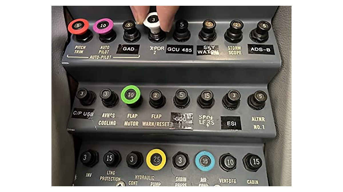 12 Pack Color Coded Circuit Breaker Caps for Aircraft