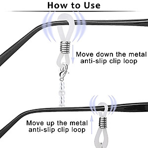 ONESING 4PCS Eyeglass Chain Sunglasses Strap Holder Elegant Reading Glass Cords Lanyard Necklace Eyewear Retainer Metal Long Necklace Accessories with Rubber Ends for Women Men
