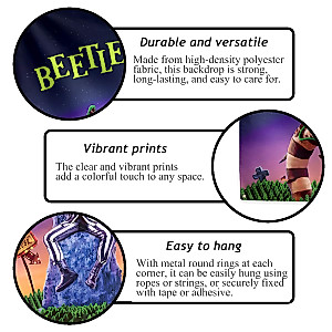 Halloween Decorations Halloween It's Showtime Banner Halloween Backdrop Horror Classic Movie Decor Halloween Decorations for Home Party