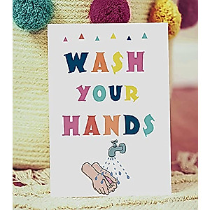 InSimSea Funny Bathroom Signs Prints, Bathroom Quotes and Sayings Art Prints, Kids Bathroom Wall Decor, set of 4, 8x10 inch, Unframed