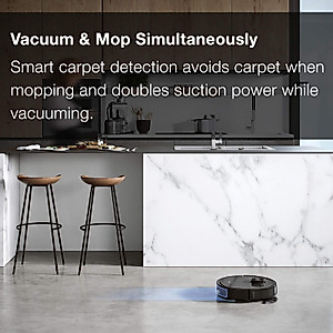 ECOVACS Deebot Ozmo T8 AIVI Robot Vacuum Cleaner & Mop with Auto-Empty Station, Smart Objection Recognition, Advanced Laser Mapping, High Efficiency Filter Ideal for Pet Hair, 3+ Hours of Runtime