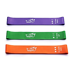 Fit Simplify Pro Series Resistance Loop Exercise Bands, Set of 3