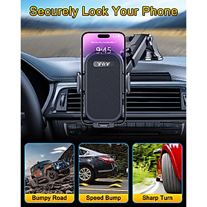 YFYYF Phone Holders for Your Car,[60 Lbs Powerful Suction] Car Phone Holder Mount,Phone Mount for Car Dashboard Windshield,Car Mount for iPhone/Android Smartphone,Car/Truck Accessories