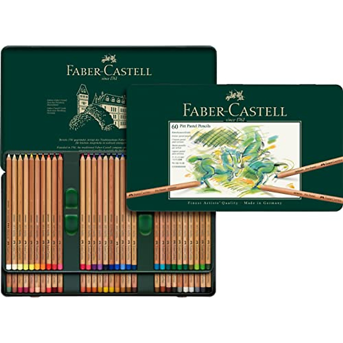Faber-Castel Pitt Pastell Colouring Pencil Set of 60, 60 Count (Pack of 1), Assorted