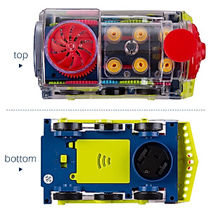 Berry President Transparent Electric Gear Train Toy with Flashing Lights and Music, Battery Operated Bump & Go Action Train Toys for 2 3 4 5 Year Old Boys Toddlers