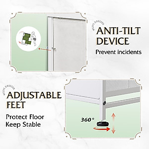 WLIVE 9-Drawer Dresser, Fabric Storage Tower for Bedroom, Hallway, Closet, Tall Chest Organizer Unit for Bedroom with Fabric Bins, Steel Frame, Wood Top, Easy Pull Handle, White