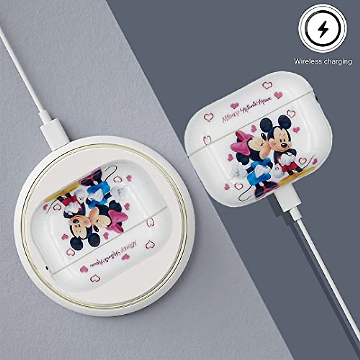 Case for Airpod Pro 2nd Generation Personalise Custom, Cute Mickey Minnie Airpod Pro 2 Case Cover with Lanyard, Fashion Funny Cartoon Shockproof Protective Design for Girls Women Airpod Pro 2 Case