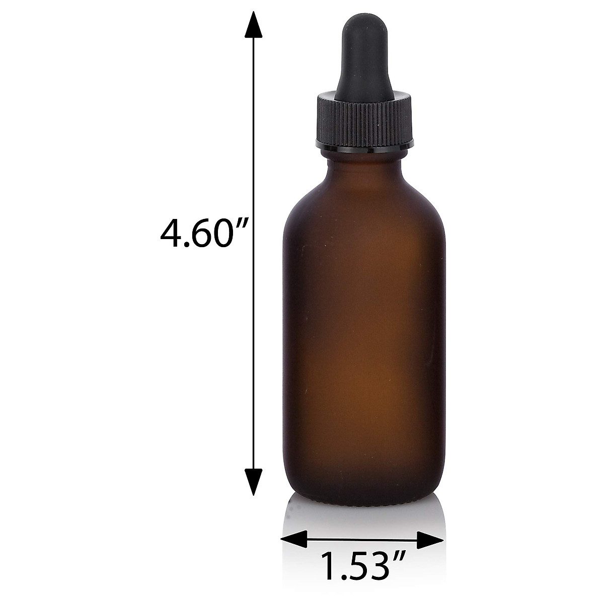 JUVITUS 2 oz Frosted Amber Glass Boston Round Bottle Graduated Measurement Dropper (6 pack) + Funnel